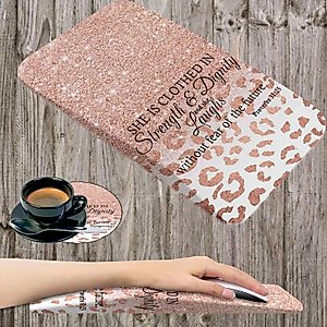 Ergonomic Mouse Pad Wrist Support, Memory Foam Gel Mouse Pad, Pain Relief and Non-Slip PU Base, Office PC Computer Wireless Mouse and Desk Wrist Pad, Leopard Star Proverbs 31:25