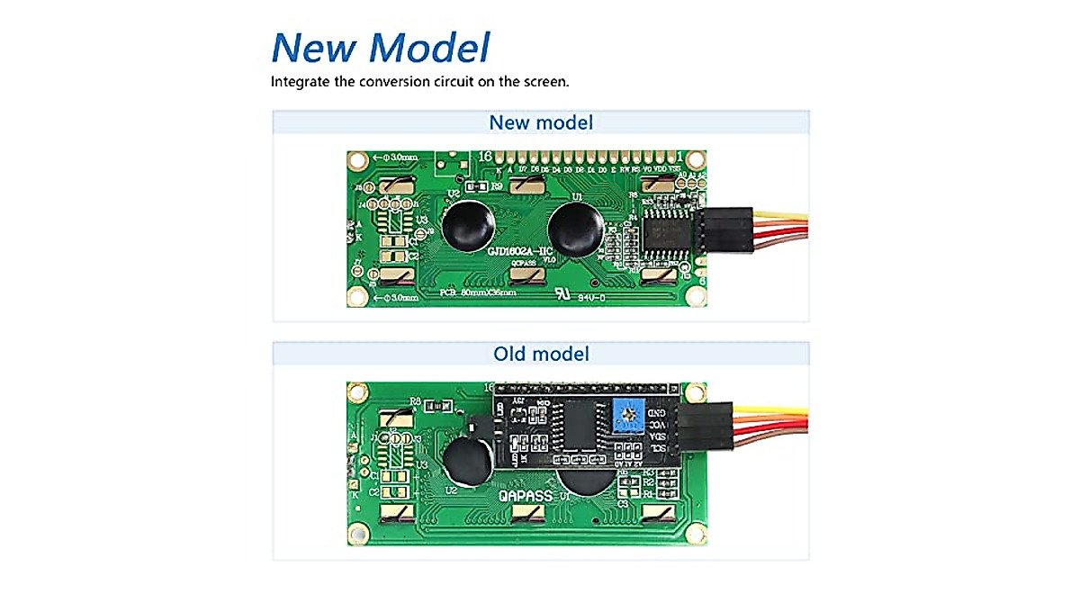 FREENOVE I2C LCD 1602 Module - 2 Pack for Arduino & Raspberry Pi