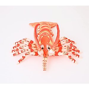 GracesDawn Plush Lobster Stuffed Animals, Australian Lobster Doll, Pillow, Plush Toys, Healing Animal Image That Fills People with Courage and Appetite (23.6 inches Long red)
