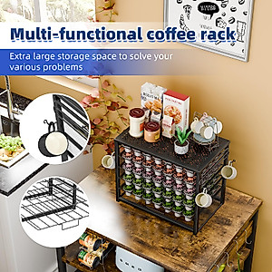 Simple Trending 5-Tier Coffee Pod Holder for K-Cup, 160 Pod Pack Capacity Rack with Mug Rack, Metal, Black