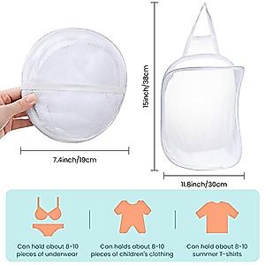 3 Pieces Hanging Laundry Hamper Laundry Bag to Hang Foldable Mesh Hamper Dirty Cloth Basket with Carry Handle Door Net Hampers for Store Cloth, Toy, Camping, Hotel Use
