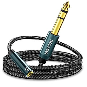 SOLMIMI 1/4 to 1/8 Headphone Adapter, 4 Feet 6.35mm Male to 3.5mm Female TRS Stereo Audio Jack Adapter Cable for Mixer Guitar Amp Piano Keyboard Amplifier Headphone Speaker (4Ft/1.2M)