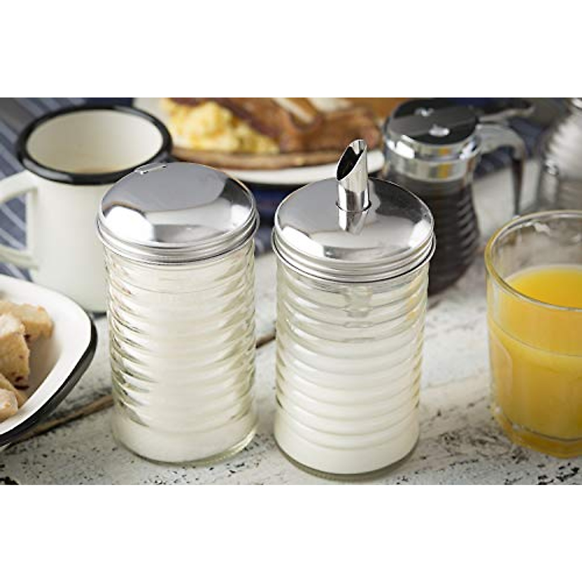 TableCraft Glass Beehive Sugar Pourer w/ Side Flap Cover,355 milliliters