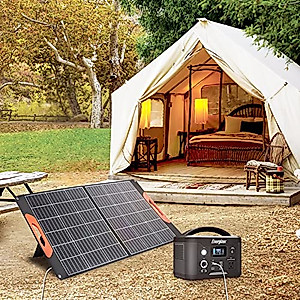 100W Portable Solar Panel Charger for RV & Camping Essentials Solar Power Kit for Home w/ DC & USB Outputs