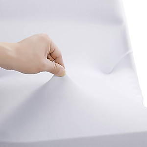 Peomeise Stretch Spandex Folding Chair Cover for Wedding Party Dining Banquet Event (White,12pcs)