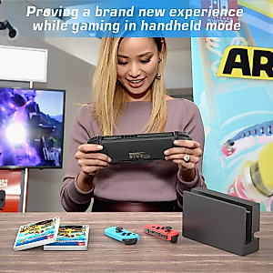 OIVO Controller Compatible with Nintendo Switch Handheld Mode, with Buit-in Upgraded PD Chip, Comfortable & Ergonomic Controller with 6 Gyro Axis, Double Motor Vibration (Renewed)