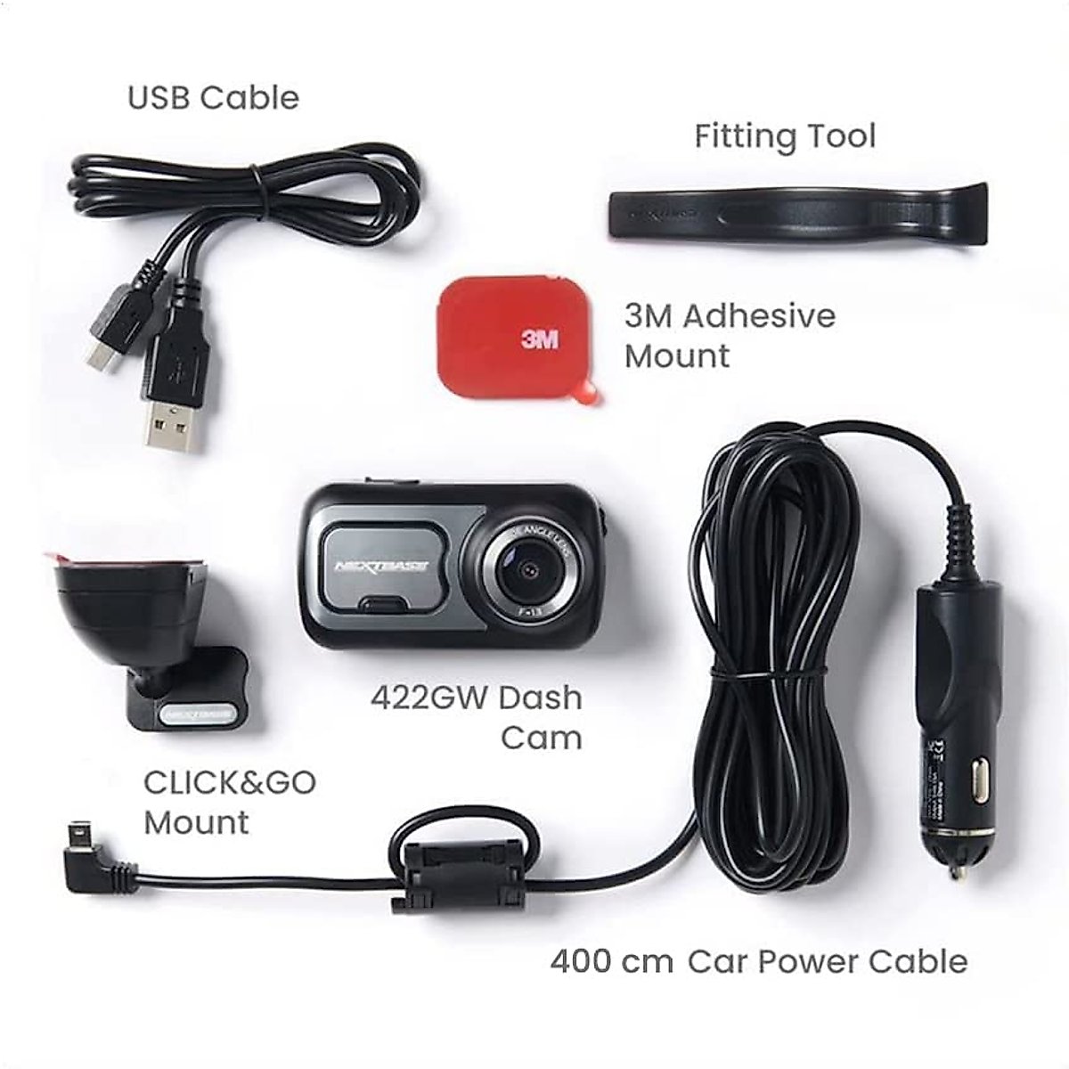 Nextbase 422GW Dash Cam - 1440p HD Recording in Car Camera - Wi-fi GPS Bluetooth Alexa Enabled - Parking Mode - Night Vision - Loop Recording - Automatic Power and Crash Detection