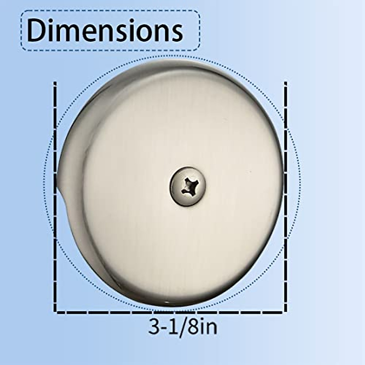 1-Hole Bath Tub Overflow Faceplate Single Hole Trim Bathtub Drain Over Flow Plate Cover With Matching Screw And Adapter Universal-Fits For Bathroom Replacing Plates, Brushed Nickel Finish