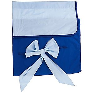 Baby Doll Bedding Reversible Round Crib Curtains, Light Blue/Royal Blue