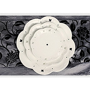 Cupcake Stand- Jusalpha 3-Tier White Porcelain Cake Stand Dessert Stand-Cupcake Stand-Tea Party Serving Platter, Comes in a Gift Box- Free Sugar Tong