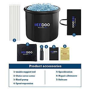 Susbie 30''H Large Size Ice Bath Tub for Athletes,Multiple Layered Portable Ice Bath Tub for Recovery and Cold Water Therapy, Cold Plunge Tub for Outdoor-95 Gal Capacity