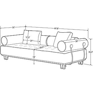 Zuri Modern Carrera Gray Velvet Fabric Sofa with Black and Chrome Accents