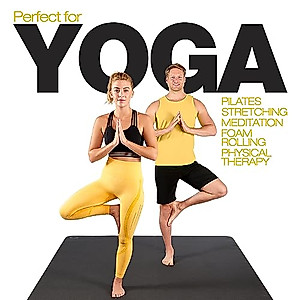 ActiveGear Extra Large Yoga Mat 10 x 6 ft - 8mm Extra Thick, Durable, Comfortable, Non-Slip & Odorless Premium Yoga and Pilates Mat for Home Gym - Black