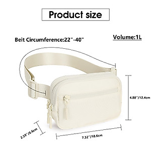 WESTBRONCO Fanny Packs for Women Men, Belt Bag with 4 Zipper Pockets, Fashion Waist Packs, Lightweight Crossbody Bags with Adjustable Strap for Workout/Running/Hiking (Black)