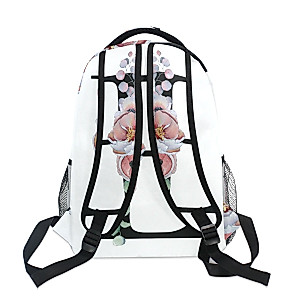 TropicalLife Letter E with Flower Backpacks Bookbag Shoulder Backpack Hiking Travel Daypack Casual Bags