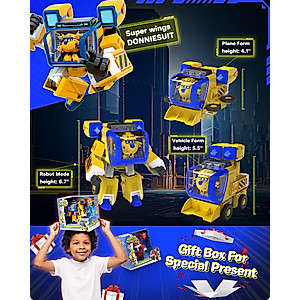 Super Wings Toys 7 Inch Donnie's Transforming Robot from Plane just 15 Steps, Action Figures Toy for Kids Ages 3+, Gift for Preschool Boys and Girls
