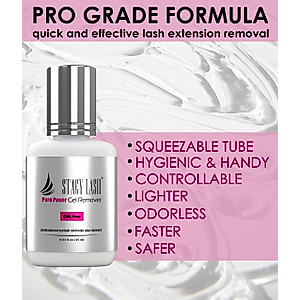 Eyelash Extension Remover by Stacy Lash (0.51 fl.oz / 15 ml) / Odorless Lash Remover for Lash Extensions / 60 Sec Dissolution Lash Glue Remover/Professional Lash Tech Supplies