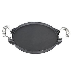 Lot45 Cast Iron Grill Pan, 10in - Cast Iron Grill Pans for Stove Tops, Grilling Cookware Dual-Sided Griddle for Camping