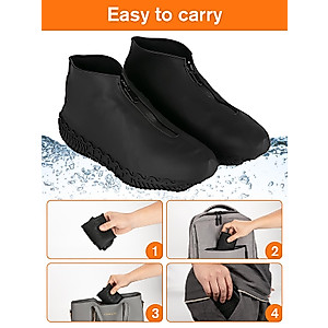 HTHOY&GOWY Shoe Covers Waterproof Silicone Rain Overshoes for Kids Men and Women