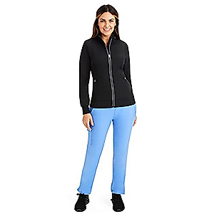 Healing Hands Womens Scrub Jacket 2 Pocket HH360 5067 Carly Zip Up Stylish Women Jacket Black L