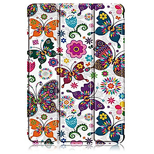 KuRoKo Case Compatible with Amazon Kindle Fire HD 8/HD 8 Plus Tablet(12th Generation 2022 & 10th Generation 2020 Release), Slim Light Cover with Auto Wake/Sleep-Butterfly