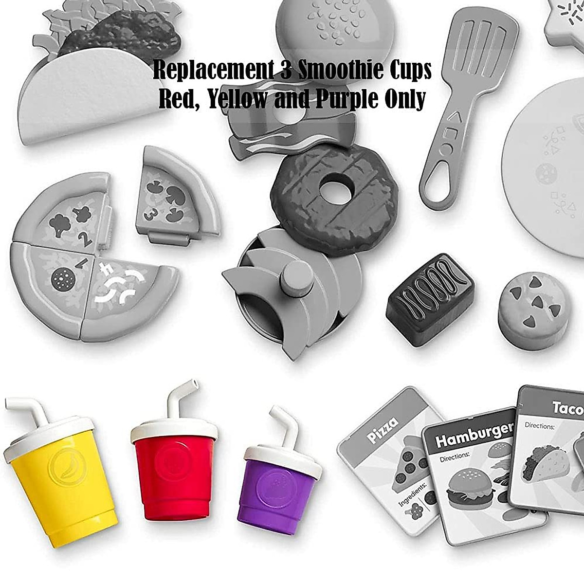 Replacement Parts for Laugh & Learn Food Truck - DYM74 ~ Fisher-Price Food Cart Playset ~ Replacement Smoothie Cups ~ Package of 3 Cups ~ Red, Yellow and Purple