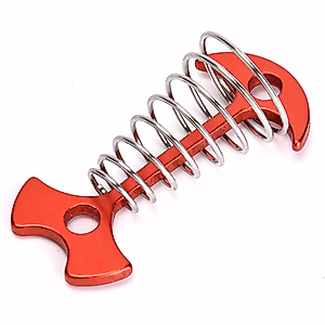 Alnicov 10Pcs Deck Plank Board Tent Stakes,Fishbone Deck Anchor Pegs with Spring Buckle for Outdoor Camping Hiking,Red