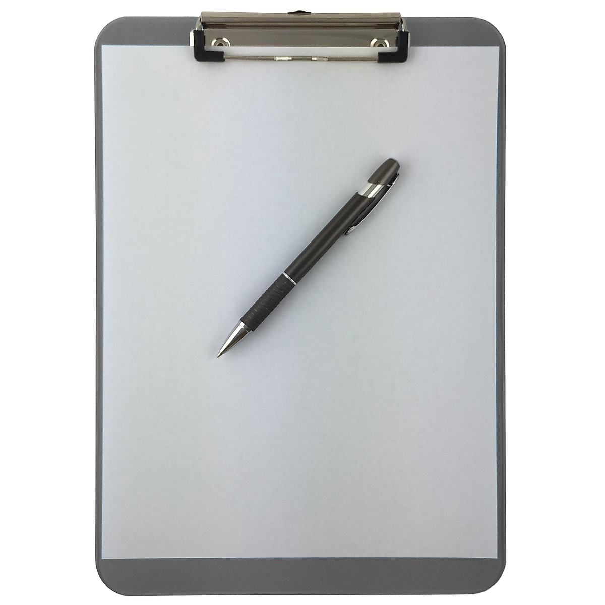 Trade Quest Plastic Clipboard Opaque Color Letter Size Low Profile Clip (Pack of 6) (Gray)