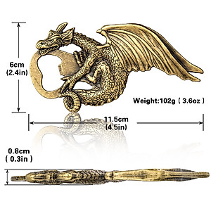 LKKCHER Dragon Bottle Opener, Mens Bottle Opener, Novelty Father’s Day Birthday Beer Gifts for Men Dad Boyfriend Husband Beer Lovers Bar Accessory Gifts with Gift Box&Card