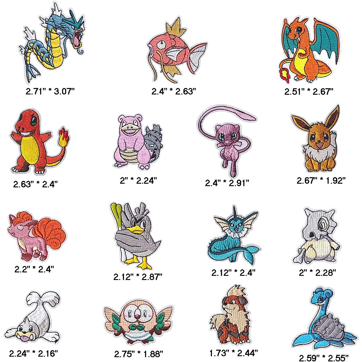 Iron on Patches 30 Pieces Anime Pocket Monster Embroidered Iron on/Sew on Decorative Applique Patch Patches for DIY Jeans, Jackets, Shirts, Bag, Caps