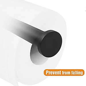 HITSLAM Matte Black Toilet Paper Holder Adhesive, Stainless Steel Self Adhesive Toilet Paper Roll Holder for Bathroom