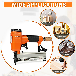 P630 Pneumatic 23 Gauge Pin Nailer Accepts 3/8" to 1-3/16" Pin Nails, Headless Pin Nail Gun with Trigger Safety, Micro Pinner Gun for Assembly and Woodworking Projects