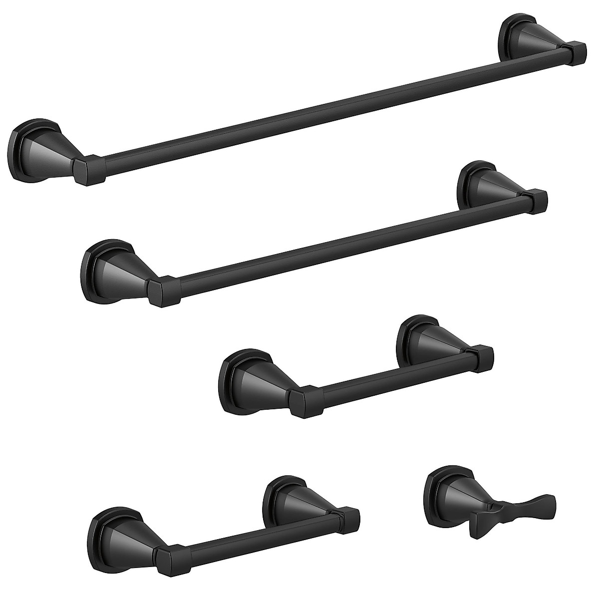 Delta Faucet 77655-BL Stryke Double Post Pivoting Toilet Paper Holder, 9.75 x 3.39 x 2.13 Inches, Matte Black