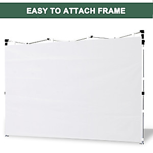 JANCANOPY 1 Piece Sidewall with Zipper for Outdoor Camping Canopy Screen Wall Outdoor sunwall for 10 x 10' Patio Gazebo and Tent,(White)
