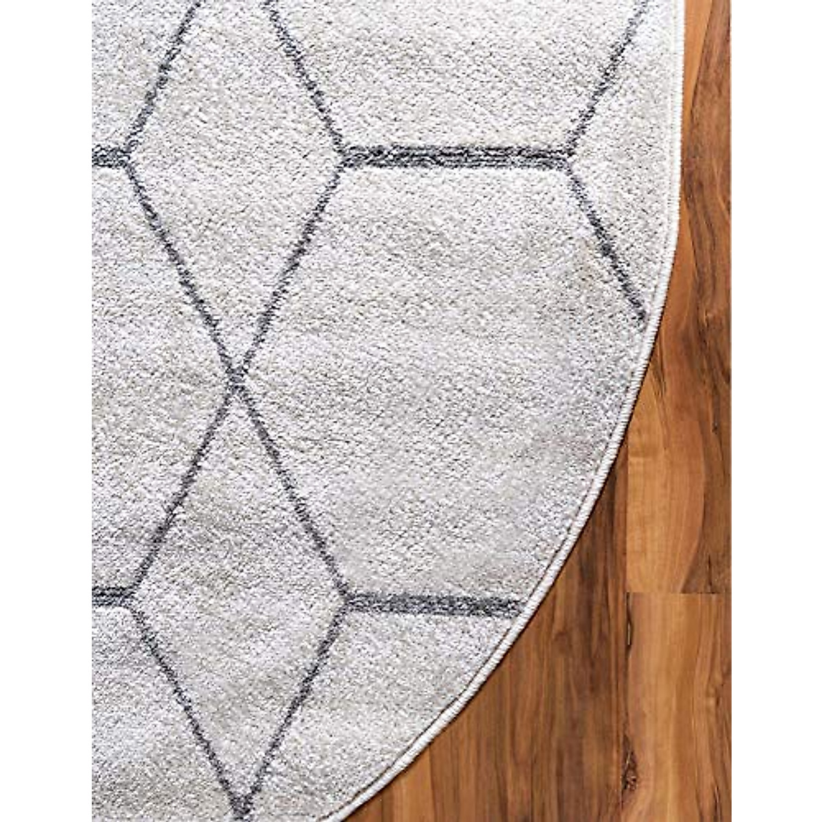 Unique Loom Trellis Frieze Collection Area Rug - Geometric (3' x 5' Oval, Ivory/ Gray)