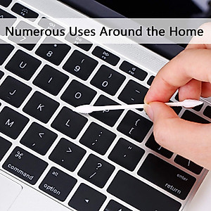 800 Pieces Cotton Swabs, Double Precision Tips with Paper Stick, 4 Packs, 200 Pieces 1 Pack (Double-Pointed Shape)