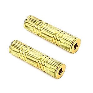 DISINO 3.5mm Female to Female Adapter, Gold Plated 1/8 Inch Stereo Coupler Aux Cord Connectors - 2 Pack