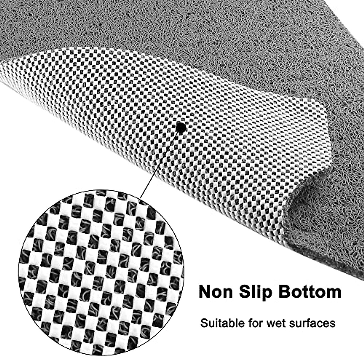 Leotruny Bath Tub Shower Mat 40 x 16 Inch Non Slip Soft PVC Loofah Bathtub Mats for Bathroom (C01-Dark Grey)