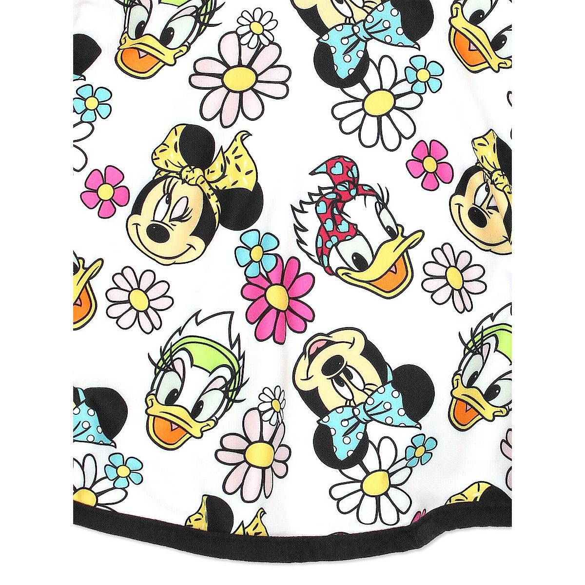 Disney Minnie Mouse and Daisy Duck Girls’ Sleeveless Dress for Infant and Toddler – White/Black 3T