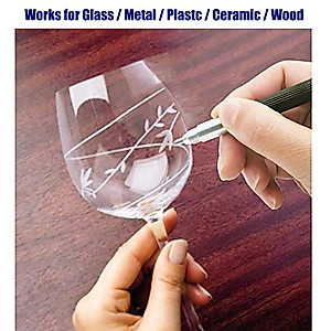 Afantti Scribe Tool, Tungsten Carbide Tip Scriber Scribing Engraving Etching Pen DIY Engraver Etcher Tool Kit for Metal Glass Ceramics Stone Tile Wood Jewelry with Stencils, 4 Pack