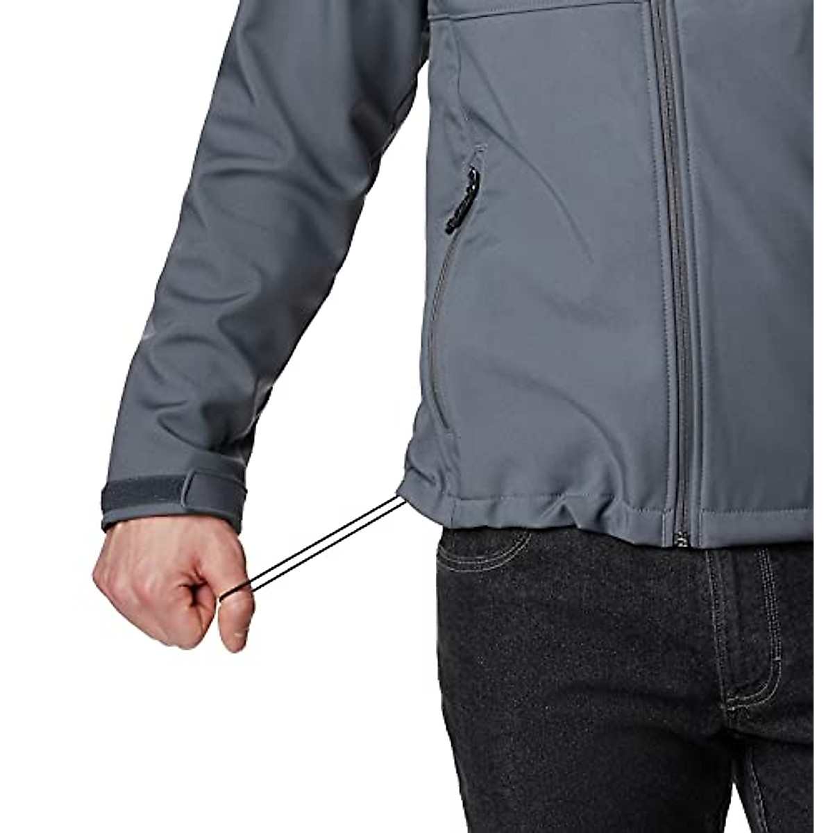 Columbia Men's Ascender Hooded Softshell Jacket, Graphite, Medium