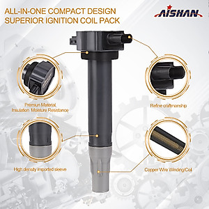 AISHAN Set of 6 Ignition Coil Pack Compatible with 2006-2010 Charger Nitro Magnum & 300 Sebring Pacifica Town & Country 2.7L 3.5L 4.0L V6 | Replace# UF502
