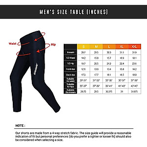 Souke Sports Men's Winter Cycling Pants, Windproof Fleece Thermal Bike Pants, Breathable Athletic Sweatpants for Running (Black, XLarge)