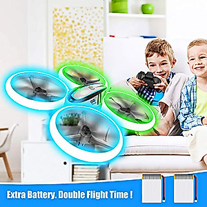 Q9s Drones for Kids,RC Drone with Altitude Hold and Headless Mode,Quadcopter with Blue&Green Light,Propeller Full Protect,2 Batteries and Remote Control,Easy to fly Kids Gifts Toys for Boys and Girls