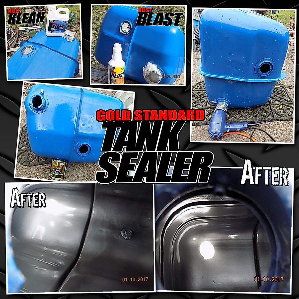 KBS Coatings 52050 Large Cycle Tank Sealer Kit, Seals Up to 12 Gallon Tank