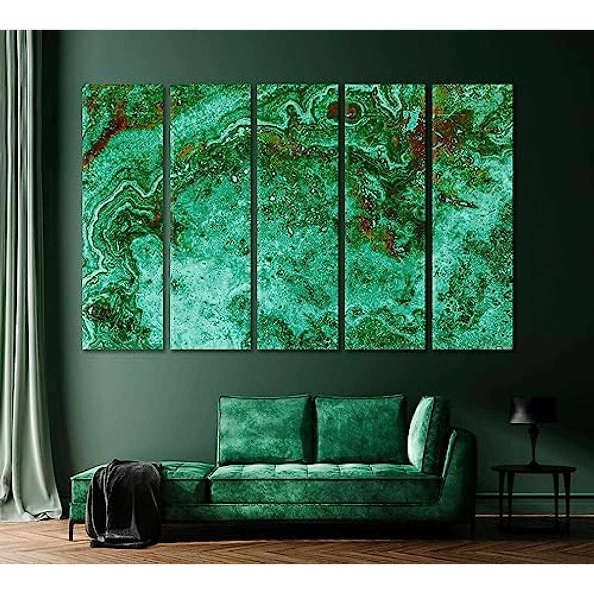 Emerald Green Marble Canvas Print 3 Panels / 36x24 inches