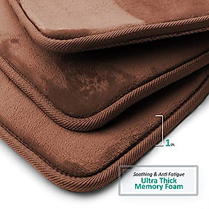 Clara Clark Bathroom Rugs, Ultra Soft Plush Bath Mat for Bathroom, Non-Slip, Velvet Memory Foam Bath Rugs, 17 x 24, Solid Chocolate Brown