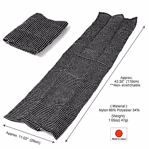 Exfoliating Washcloth [Made in Japan] Extra Long Exfoliating Towel Special Texture Makes Fluffy Foam Lather, Back Scrubber, Dead Skin Cell Remover, Loofah for Women and Men (Black)