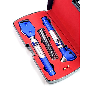 Premium Double Handle Otoscope Set -Otoscope/Great for School -Cynamed (BLUE)