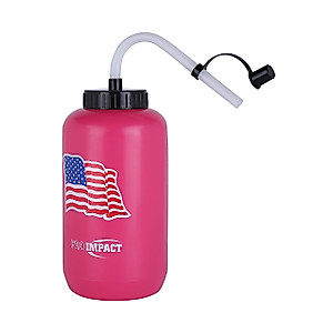 Pro Impact Squeezable Water Bottle Bendable Long Straw - LDPE BPA Free Plastic - Hydration for Baseball Hockey Gym MMA Yoga Boxing Cycling Softball Football Lacrosse (35.5 Oz.)